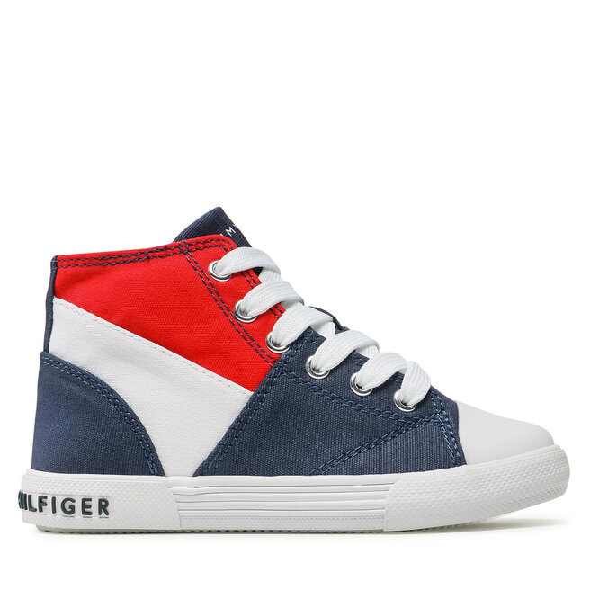 Sneakers aus Stoff Tommy Hilfiger High Top Lace-Up Sneaker T3X4-32061-0890 M Blue/White/Red Y004 ...