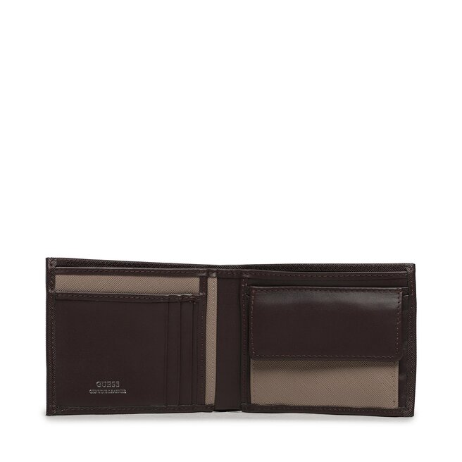 Duży Portfel Męski Guess Certosa Saffiano Smart II Slg SMECS2 LEA20 Bordowy | eobuwie.com.pl