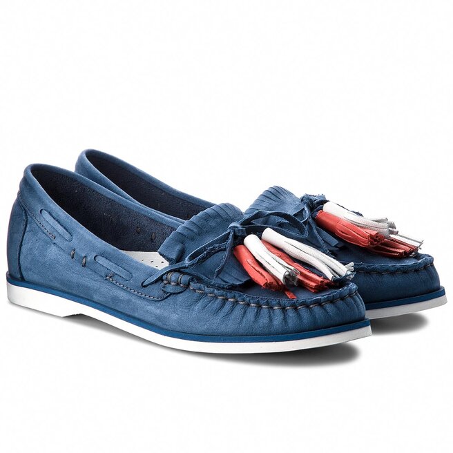 Mokasyny Carinii B4358 Granatowy | eobuwie.com.pl