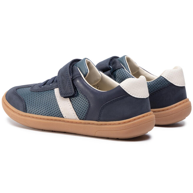 Sneakers Clarks Flash Step K 261495917 Navy Combi Leather | eschuhe.de
