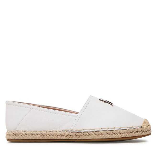 Espadryle Tommy Hilfiger Essential Leather Espadrille FW0FW07100 Biały | eobuwie.com.pl