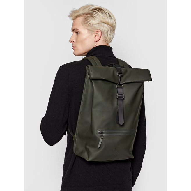 Zaino Rains Rolltop Rucksack 1316 Verde | escarpe.it