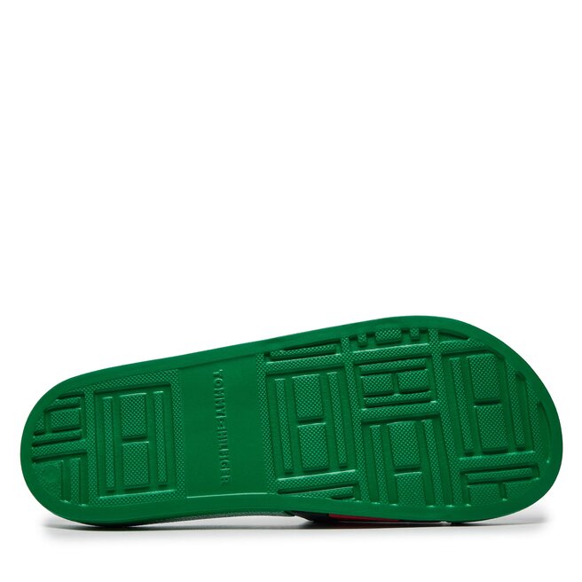 Chanclas Tommy Jeans Rubber Th Flag Pool Slide FM0FM04263 Olympic Green ...