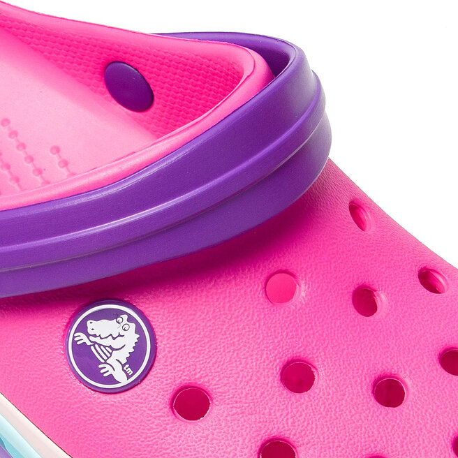 Klapki Crocs Crocband Wavy Band Clog K 205697 Neon Magenta | eobuwie.com.pl