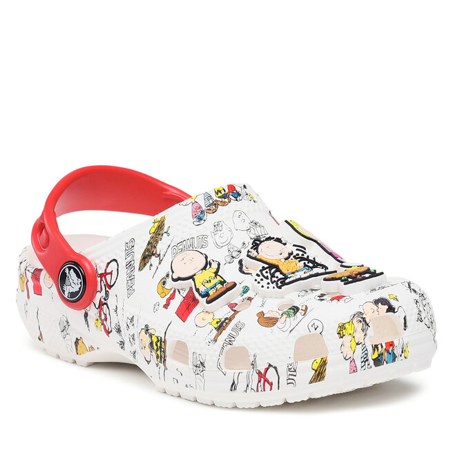 Şlapi Crocs Crocs Peanuts Classic Clog Kids 208630 White/Multi 94S ...