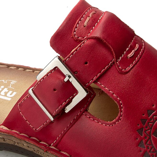 Klapki Manitu 900500 Czerwony | eobuwie.com.pl