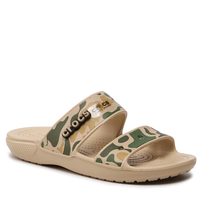 Nazouváky Crocs Classic Croc Printed 207559 Béžová | eobuv.cz