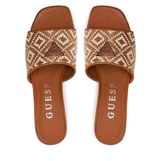 Klapki Guess Gables3 FLGGA3 ELE03 Beżowy | eobuwie.com.pl