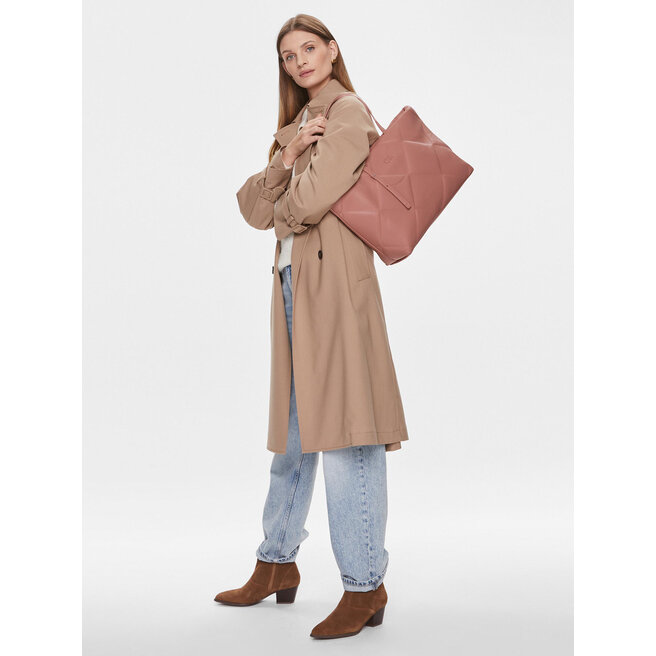 Borsetta Calvin Klein Re-Lock Quilt Tote Lg K60K611339 Ash Rose VB8 ...