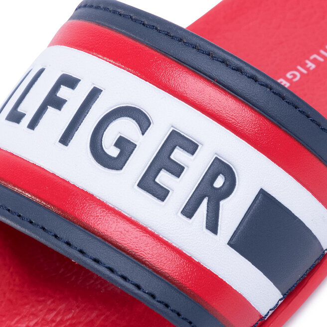 Klapki Tommy Hilfiger Maxi Lettering Print Pool Slide T3B0-30757-0904 M ...