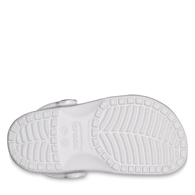 Klapki Crocs Crocs Classic Metallic Clog T 209198 Srebrny | eobuwie.com.pl