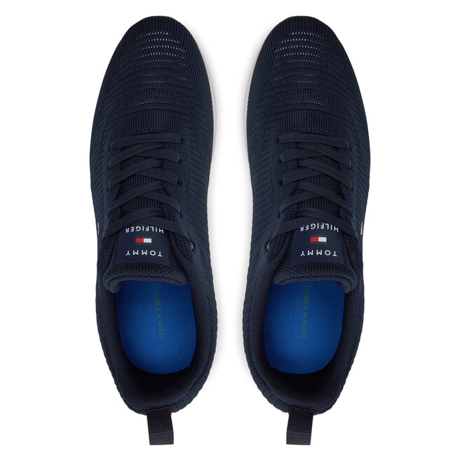 Sneakers Tommy Hilfiger Corporate Knit Rib Runner FM0FM02838 Bleumarin ...