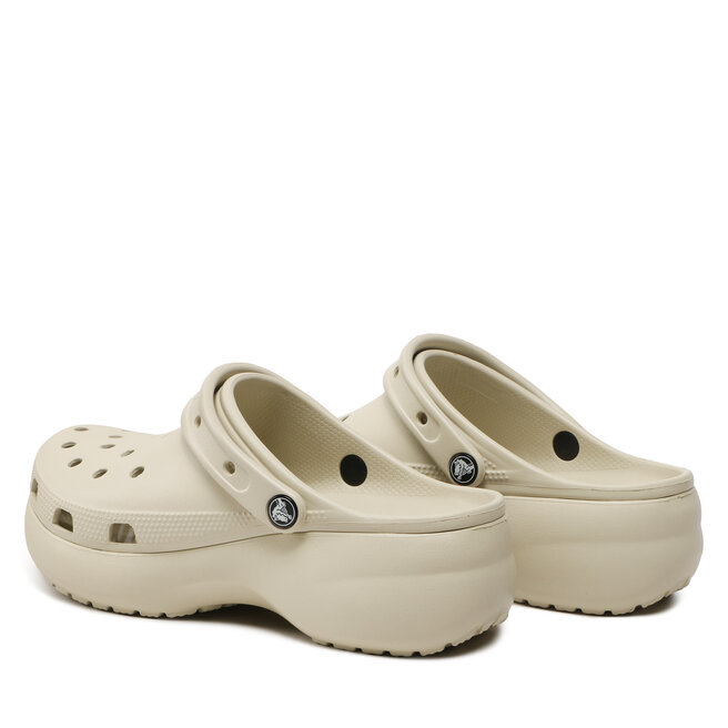 Klapki Crocs Classic Platform Clog W 206750 Beżowy | eobuwie.com.pl