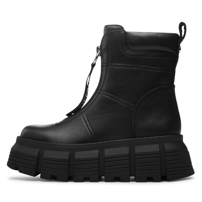 Botki Buffalo Ava Front Zip Boot 1622338 Czarny | eobuwie.com.pl