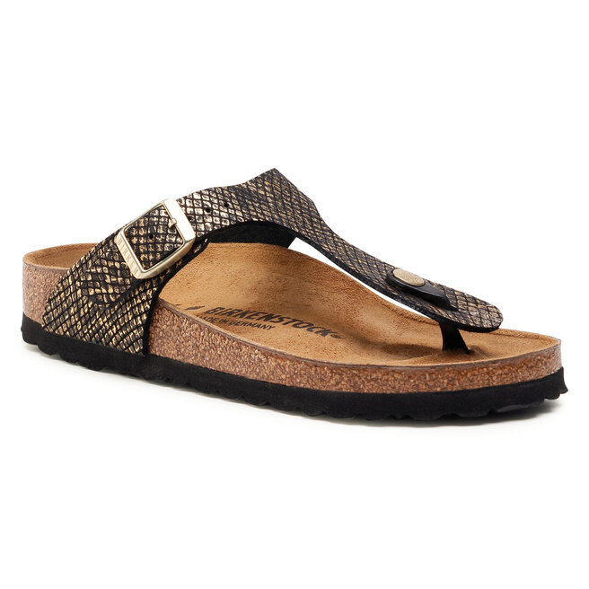 Chanclas Birkenstock Gizeh Bs 1018664 Shiny Python Black | zapatos.es