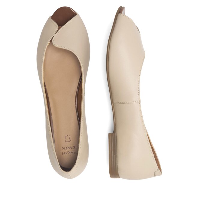 Baleriny Sarah Karen RST-ELENA-05 Beżowy | eobuwie.com.pl