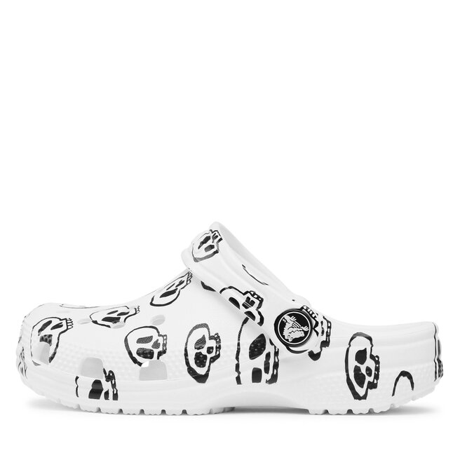 Klapki Crocs Crocs Classic Skull Print Clog Kids 209083 White/Black 103 ...