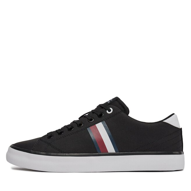Sneakers Tommy Hilfiger Th Hi Vulc Low Stripes Mesh FM0FM04946 Schwarz ...
