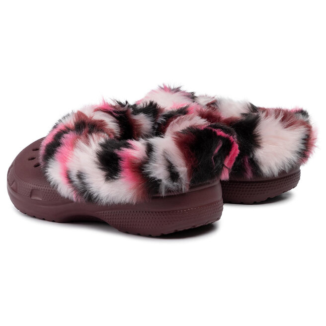 Hausschuhe Crocs Classic Mammoth So Luxe Clog 205841 Dunkelrot | eschuhe.de