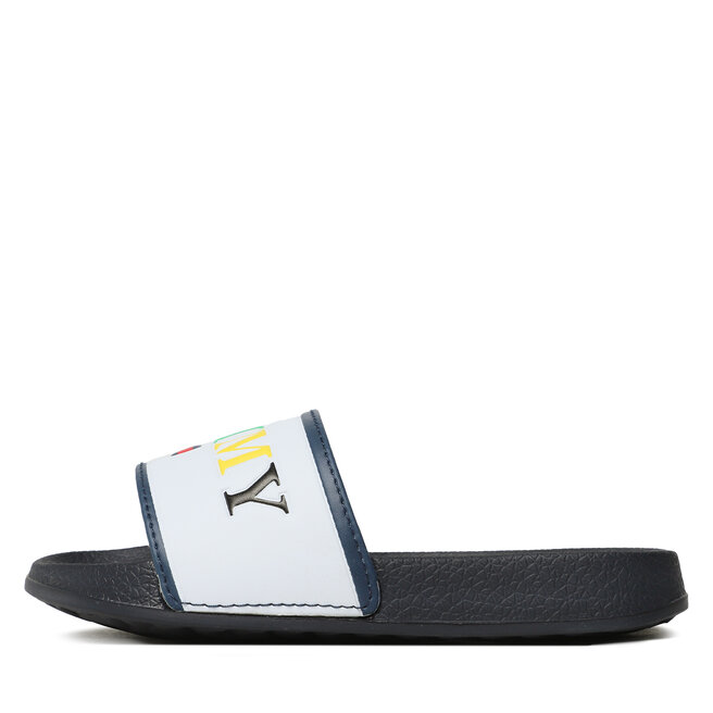 Chanclas Tommy Hilfiger Maxi Velcro Pool Slide T3B0-32934-1172 M White ...