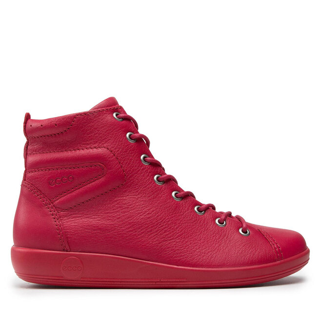 Botki ECCO Soft 2.0 20652301595 Czerwony | eobuwie.com.pl