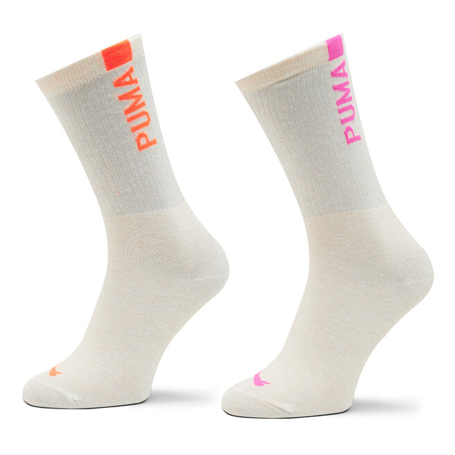 Zestaw 2 par wysokich skarpet damskich Puma Women Slouch Sock 2P 938005 Biały | eobuwie.com.pl