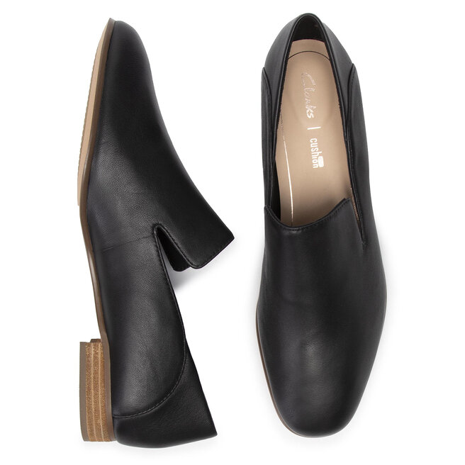 Slipper Clarks Pure Viola 261439314 Black Leather | eschuhe.de