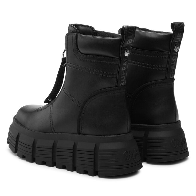 Botki Buffalo Ava Front Zip Boot 1622338 Czarny | eobuwie.com.pl