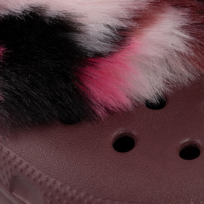 Hausschuhe Crocs Classic Mammoth So Luxe Clog 205841 Dunkelrot | eschuhe.de
