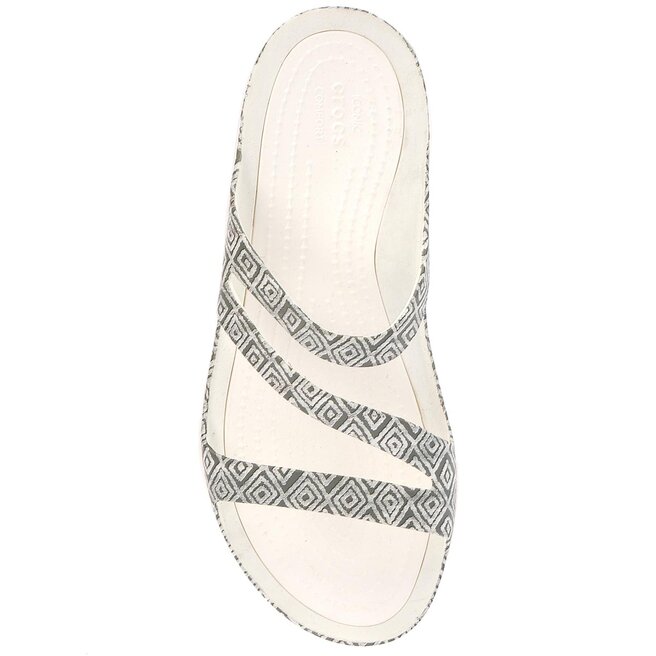 Chanclas Crocs Swiftwater Graphic Sandal W 204461 Grey Diamond/White ...