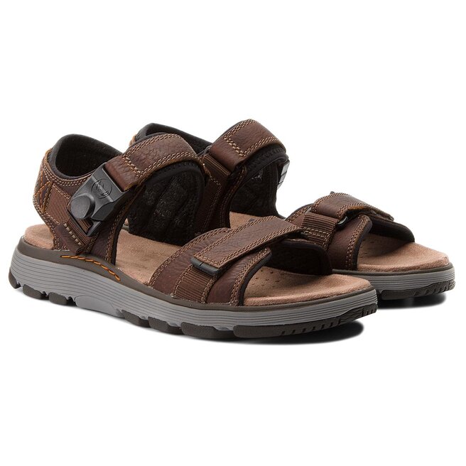 Sandały Clarks Un Trek Part 261318607 Dark Tan Leather | eobuwie.com.pl