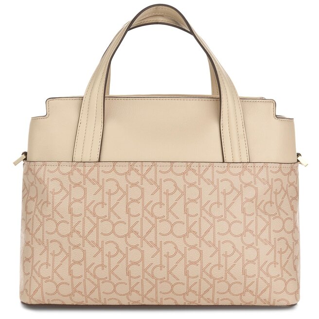 Táska Calvin Klein Tin4 Mono Medium Tote K60K602522 Bézs | ecipo.hu