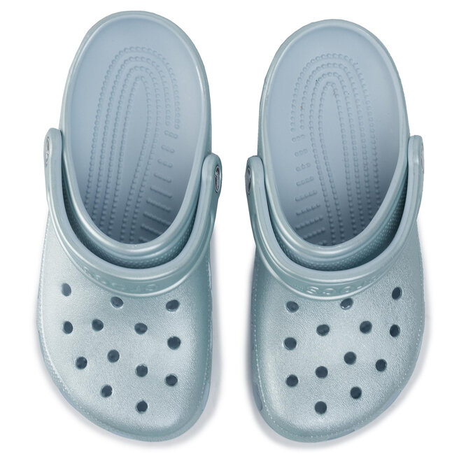 Pantoletten Crocs Classic Metallic Clog 205831 Metalic Mineral Blue ...