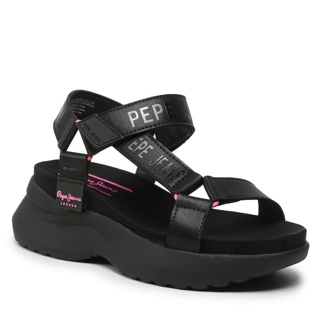 Sandały Pepe Jeans Venus Ace PLS90571 Black 999 | eobuwie.com.pl