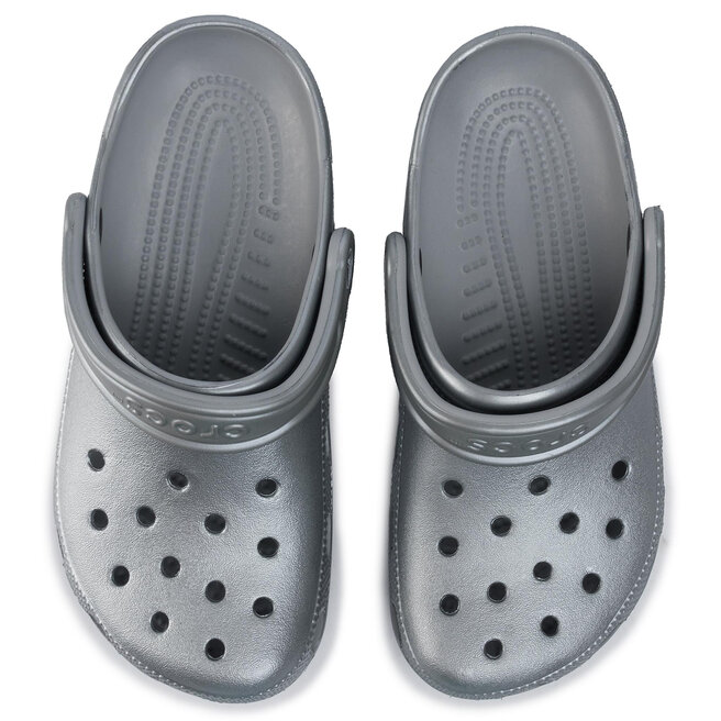 Παντόφλες Crocs Classic Metallic Clog 205831 Gunmetal/Roomy Fit ...