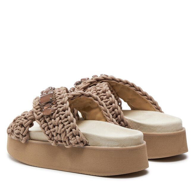Klapki Inuikii Woven Stones Platform 70103-106 Brązowy | eobuwie.com.pl