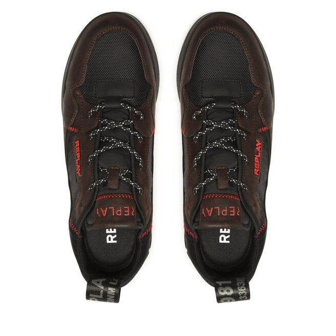 Sneakersy Replay Field Classic X GMS1P.000.C0032L Dk Brown Black 0090 ...