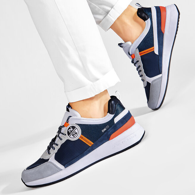 Sneakers North Sails RW/01 Wave 020 Navy/White/Orange Fluo | eschuhe.de