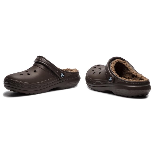 Kapcie Crocs Classic Lined Clog 203591 Brązowy | eobuwie.com.pl