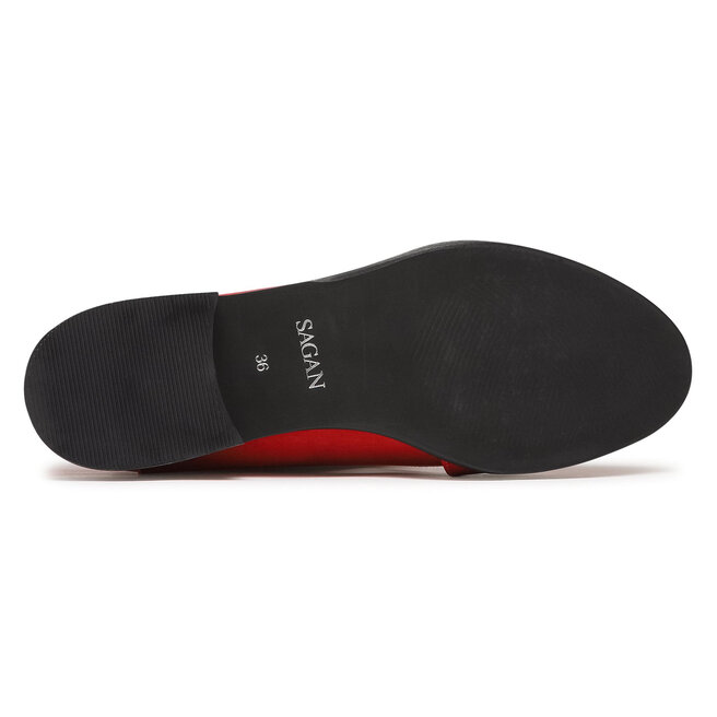 Slipper Sagan 4463 Czerwony Welur Złoto | eschuhe.de