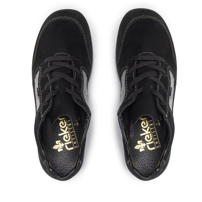 Półbuty Rieker L7112-00 Czarny | eobuwie.com.pl