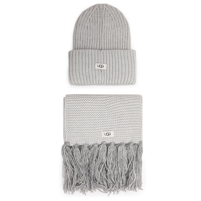 Set Schal und Mütze Ugg W Knit Cuff Hat And Scarf Set 18875 Lgry ...