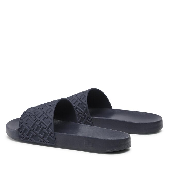 Chanclas Tommy Hilfiger Rubber Th Monogram Pool Slide FM0FM04464 Desert ...