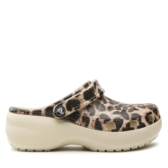 Παντόφλες Crocs Clsc Platform Animal Remix Clog W 207844 Bone/Leopard ...