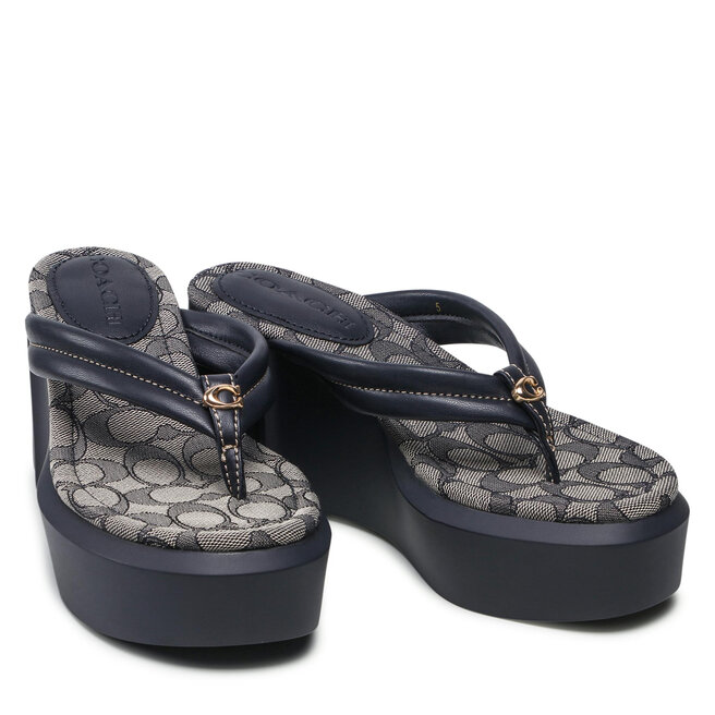 Chancletas Coach Franki Leather C2981 Midnight Navy | zapatos.es