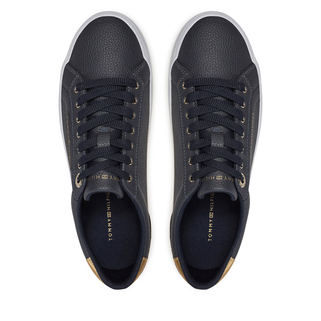 Sneakersy Tommy Hilfiger Essential Vulc Leather Sneaker FW0FW07778 Space Blue DW6 | eobuwie.com.pl