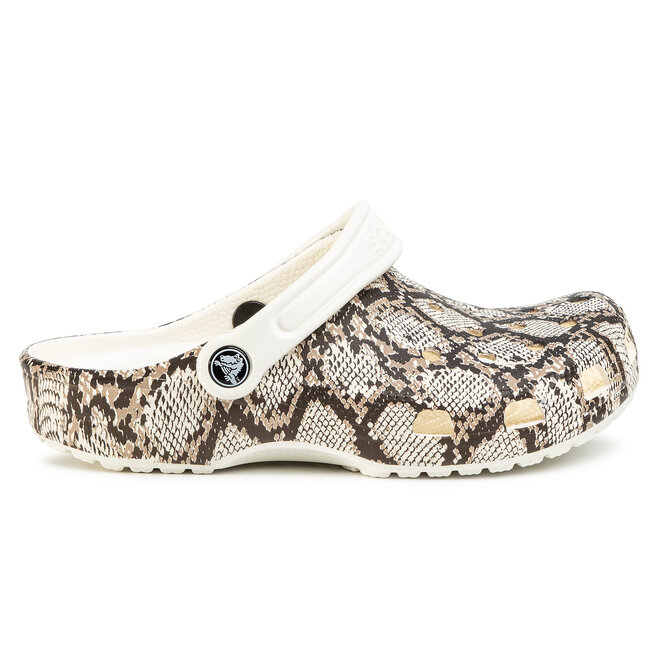 Pantoletten Crocs Classic Snake Print Clog 206480 Braun | eschuhe.de