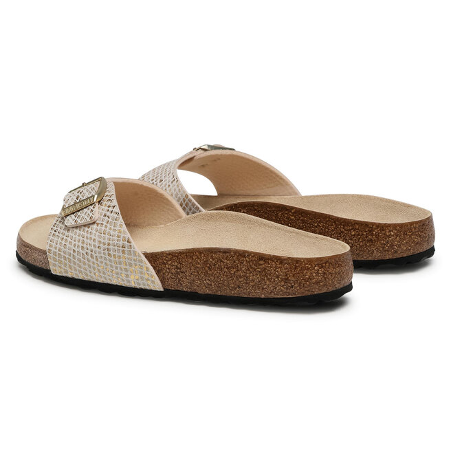 Pantoletten Birkenstock Madrid Bs 1018543 Shiny Python Eggshell | eschuhe.de