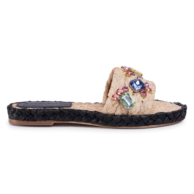 Espadrilles Tory Burch Crystal Raffia Slide Raffia 63580 Natural 254 | eschuhe.de