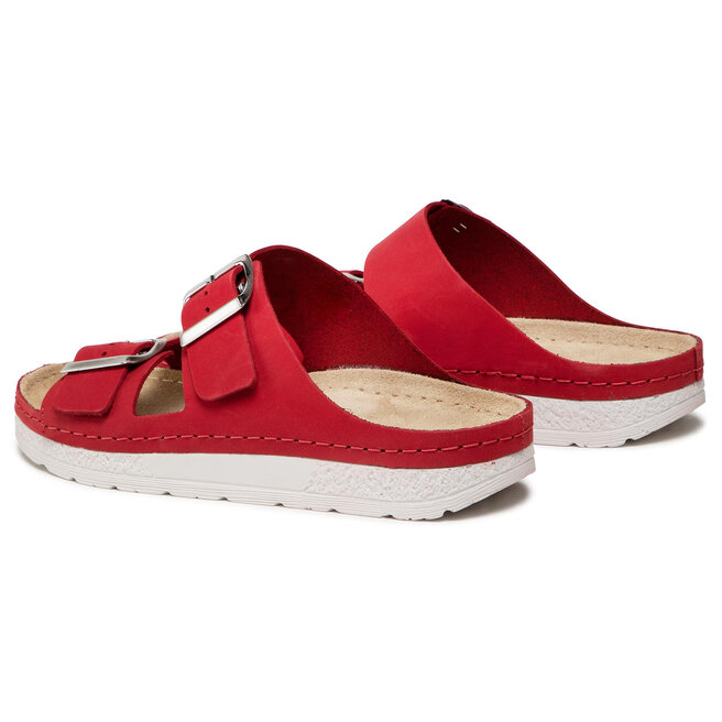 Klapki Berkemann Verica 01914 Czerwony | eobuwie.com.pl